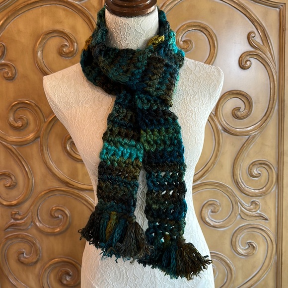 Hand Crafted | Accessories | Handknit Deep Ocean Scarf | Poshmark